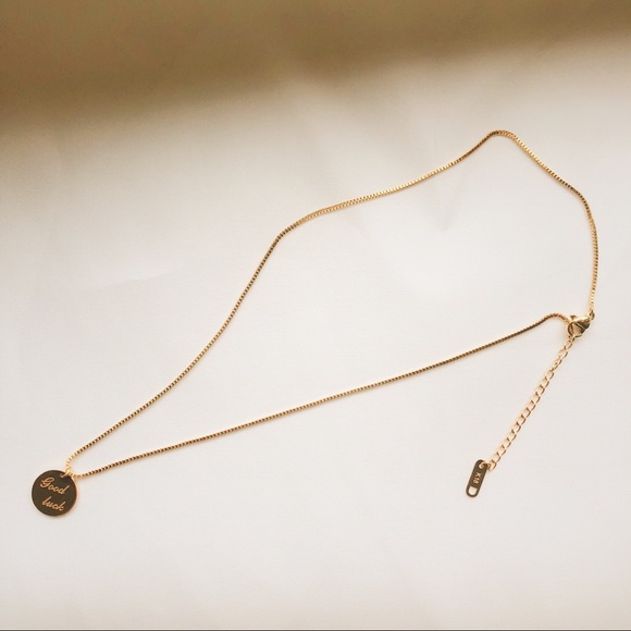 Jewelry | Good Luck Gold Disc Chock Necklace | Poshmark